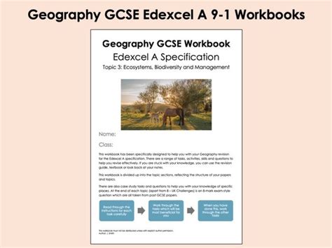 Gcse Geography Edexcel A Workbook Topic 3 Ecosystems Biodiversity And Management Teaching