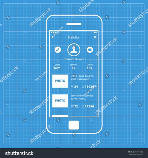 Mobile App Single Screen Ui Kit Stock Vector Royalty Free Shutterstock