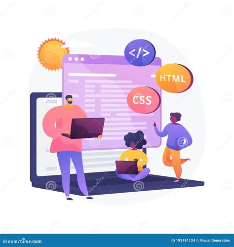 Computer Programming Camp Abstract Concept Vector Illustration Stock