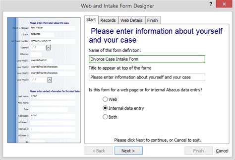 Web And Intake Form Designer