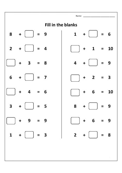 Std 1 Maths Worksheet