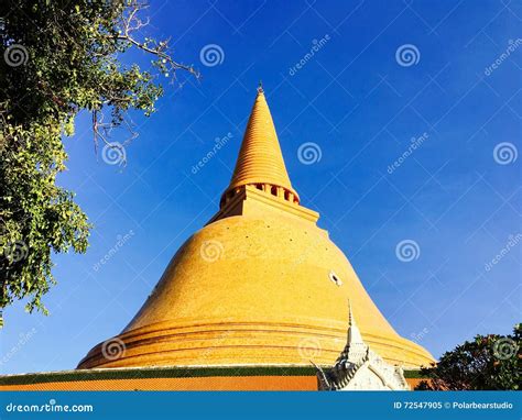 Pra Pathom Chedi Architecture With Blue Sky Background Stock Image Image Of Ancient
