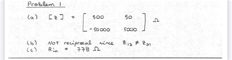 Solved Problem I A Find The Z Parameters For The Network