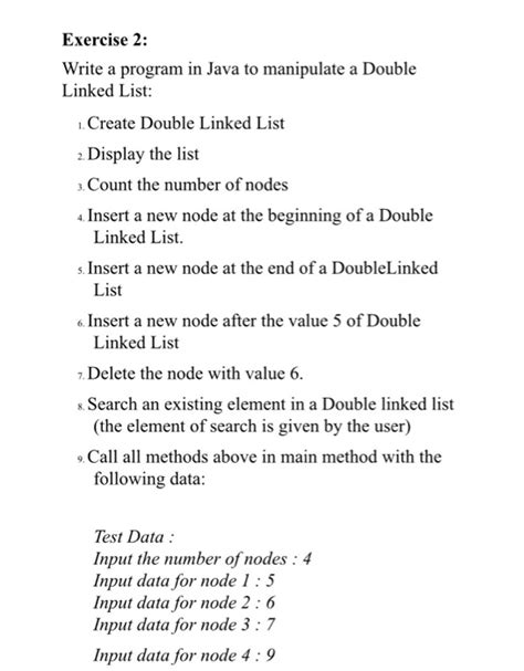 Solved Exercise 2 Write A Program In Java To Manipulate A
