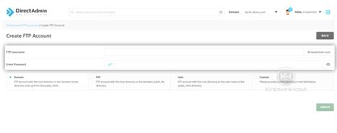 How To Create An Ftp Account In Directadmin Knownhost