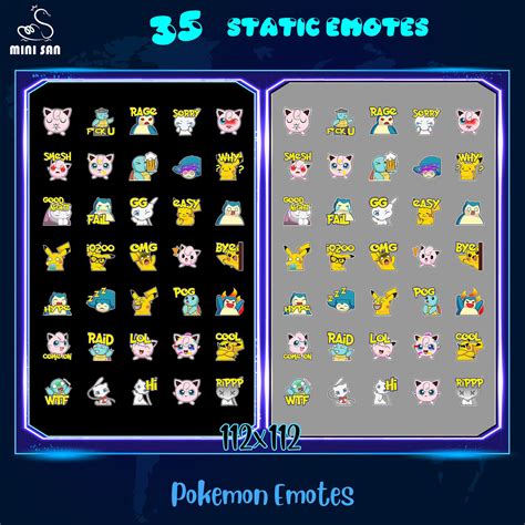 35 Cute Pokemon Emotes Package Pokemon Static Twitch Emotes Discord