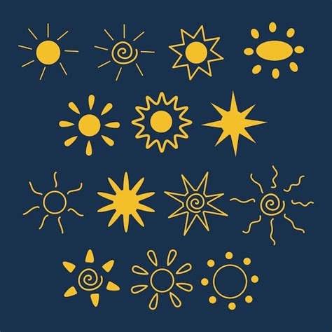 Premium Vector Hand Drawn Sun Doodles