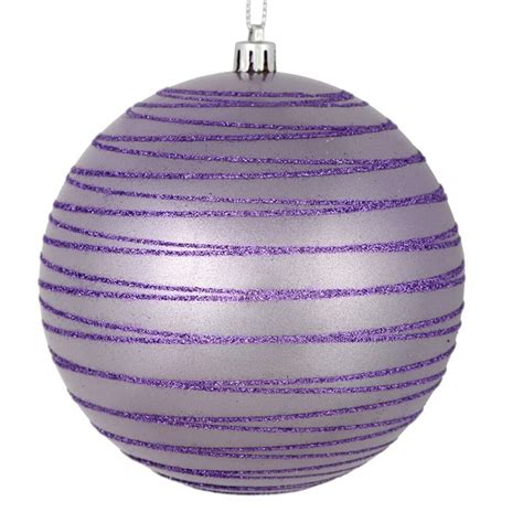 4 75 Lavender Candy Glitter Ball 4 Bag Lavender Candy Traditional Christmas Ornaments
