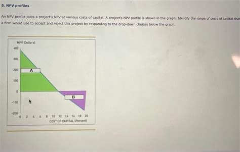 Solved 5 NPV Profiles An NPV Profile Plots A Project S NPV Chegg Com