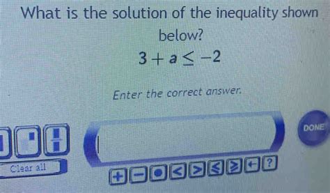 solved what is the solution of the inequality shown below 3 a≤ 2