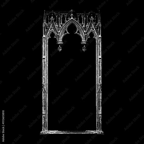 Altar Piece Hand Drawing Vector Isolated On Black Background Stock