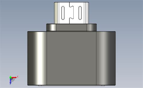 Micro公转usb母适配器 Step 模型图纸下载 懒石网