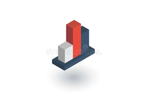 Graph Chart Statistic Diagram Isometric Flat Icon 3d Vector Stock