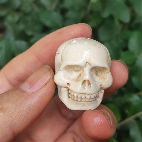 Get 1 Tibetan Yak Bone Human Skull Shape Beeds For Jewelry Making