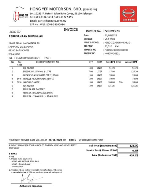 Ns 021273 Perusahaan Bumi Hijau Pdf Vehicles Payments