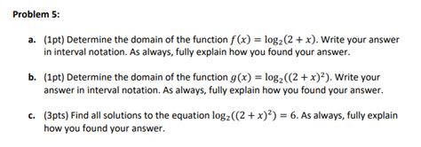 Solved Problem 5 A 1pt Determine The Domain Of The Chegg Com