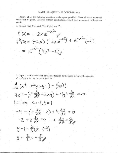 Analytical Geometry And Calculus I Solved Quiz 7 Math 113 Quizzes Analytical Geometry And