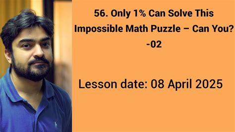 Only 1 Can Solve This Impossible Math Puzzle Can You Youtube
