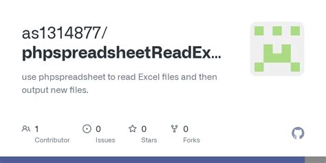Github As1314877phpspreadsheetreadexcel Use Phpspreadsheet To Read