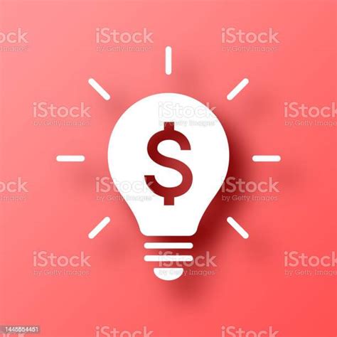 달러 기호가 있는 전구 그림자가 있는 빨간색 배경의 아이콘 0명에 대한 스톡 벡터 아트 및 기타 이미지 0명 3차원 형태 개념 Istock