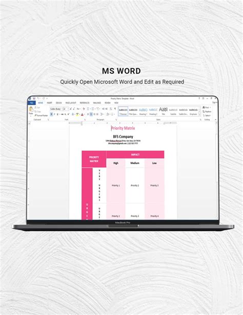 Priority Matrix Template In Word Google Docs Download Template Net