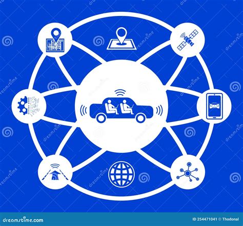 Concept Of Autonomous Vehicle Stock Illustration Illustration Of Futuristic Drive 254471041