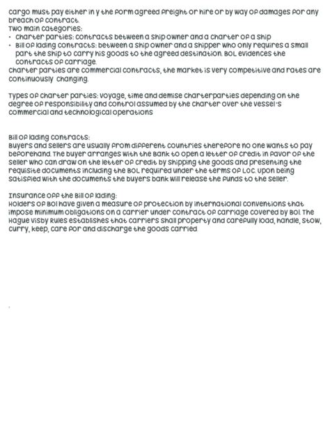 Notes Class 1 At Smu Pdf Bill Of Lading Private Law