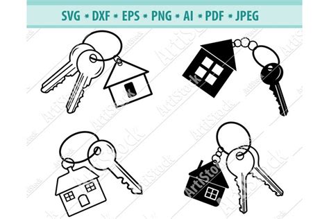 House Svg House Keys Svg Key Ring Png Estate Dxf Eps