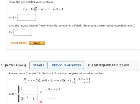 Solved Solve The Given Initial Value Problem Chegg