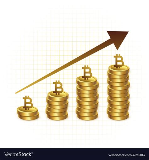 Bitcoin Growth Graph Chart Concept Background Vector Image