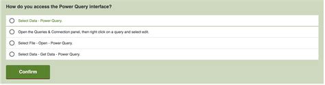 Solved How Do You Access The Power Query Interface Select Chegg Com