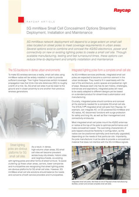 5g Mmwave Small Cell Concealment Options Streamline Deployment Installation And Maintenance