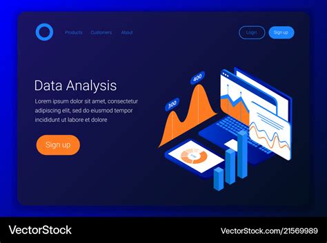 Data Analysis Isometric Concept Royalty Free Vector Image