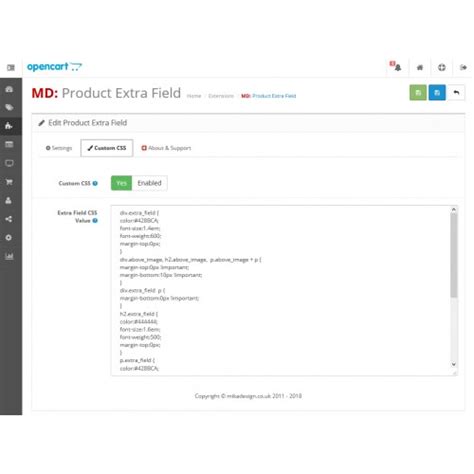 Opencart Product Extra Field