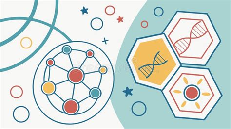 Dna And Hexagon Structures Genetic Engineering Vector Design
