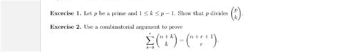 Solved Exercise 1 Let P Be A Prime And 1 Chegg Com