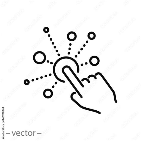 Interaction Icon Simple Interactive Screen With Button Click Finger