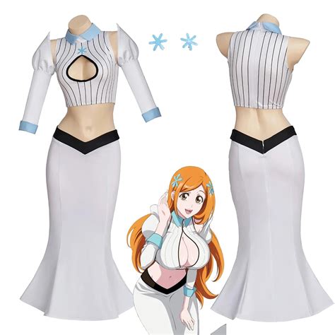 Anime Bleach Orihime Inoue Cosplay Costume Sexy White Shirt With Skirt