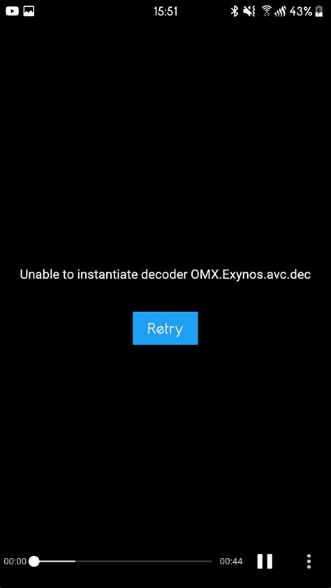 unable to instantiate decoder omx exynos avc dec big when playing