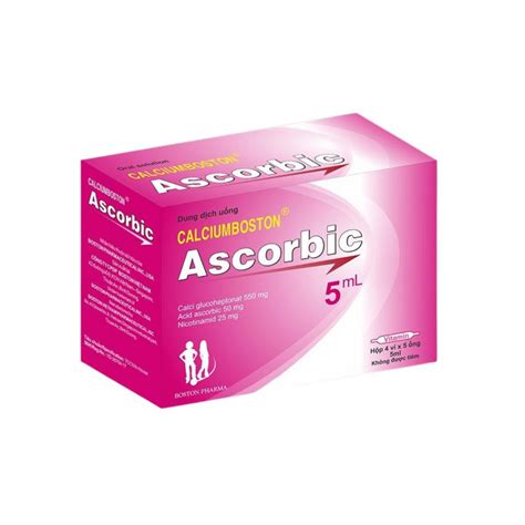 Dung Dịch Uống Calciumboston Ascorbic 5ml điều Trị Các Tình Trạng Thiếu