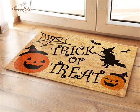 Halloween Doormat Trick Or Treat Jack O Lantern Cute Entrance Mat