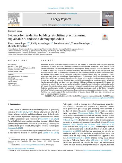 Pdf Evidence For Residential Building Retrofitting Practices Using Explainable Ai And Socio