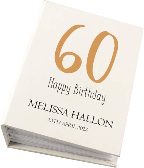 Personalised 60th Birthday Photo Album With Sleeves 100 X 6x4 Capacity