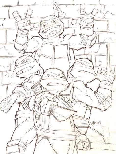 Teenage Mutant Ninja Turtles Chalk Drawing