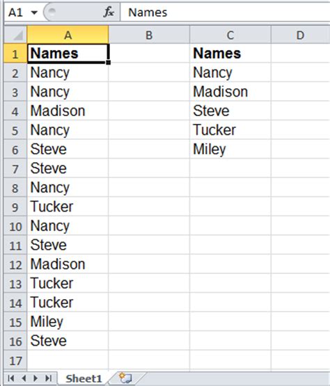 Toms Tutorials For Excel Getting Unique Items From A List Tom Urtis