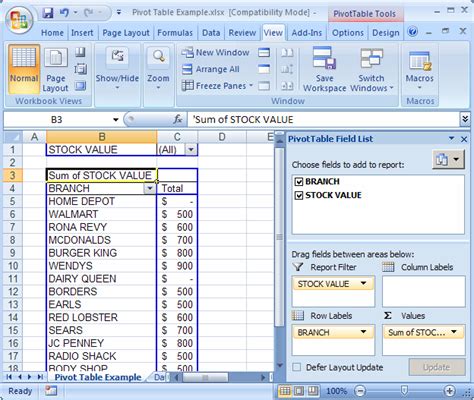 Pivot Table In Excel With Example Xls Cabinets Matttroy