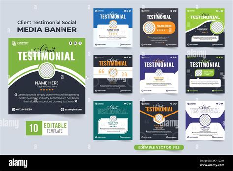 Creative Website Testimonial Set Vector With Dark Backgrounds Client Service Review Collection