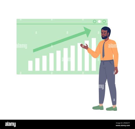 Data Analyst With Presentation Board Flat Concept Vector Spot Illustration Stock Vector Image