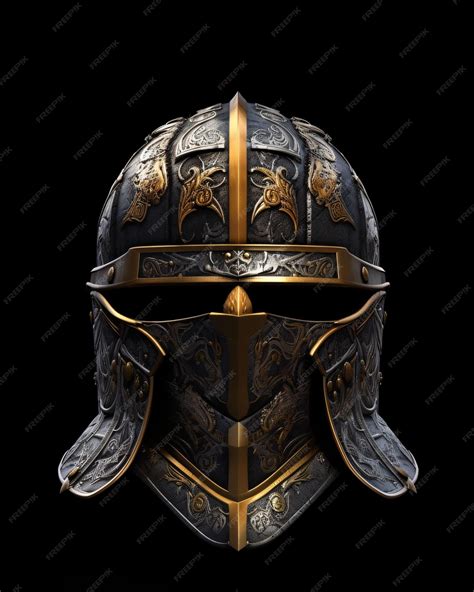 Premium Photo Iron Medieval War Helmet Isolated On Black Background