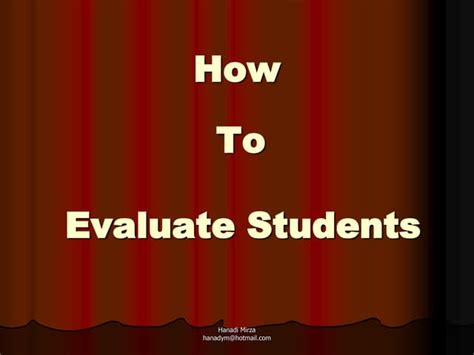 How To Evaluate Students Ppt